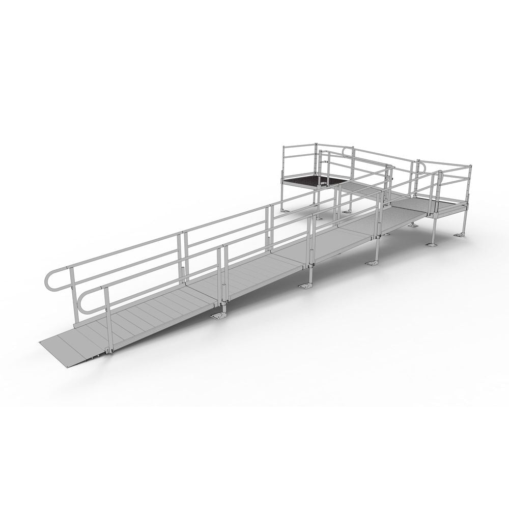 EZ-ACCESS PATHWAY® 3G Ramp Kit (L SHAPED with 5' TURN PLATFORM) – Ramp Pros